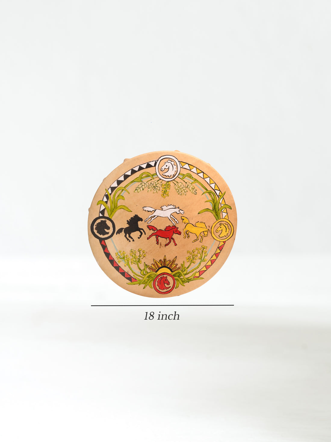 Plant Spirit Horses Buffalo Hide Drum | mmhd-22-18 | Shamans Market