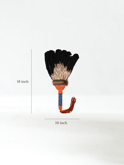 Sacred Prayer Feather Fan with Beaded Handle | si0572-Brown | Brown ...