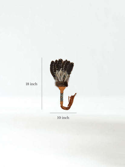 Sacred Prayer Feather Fan with Beaded Handle | si0572-Brown | Brown ...