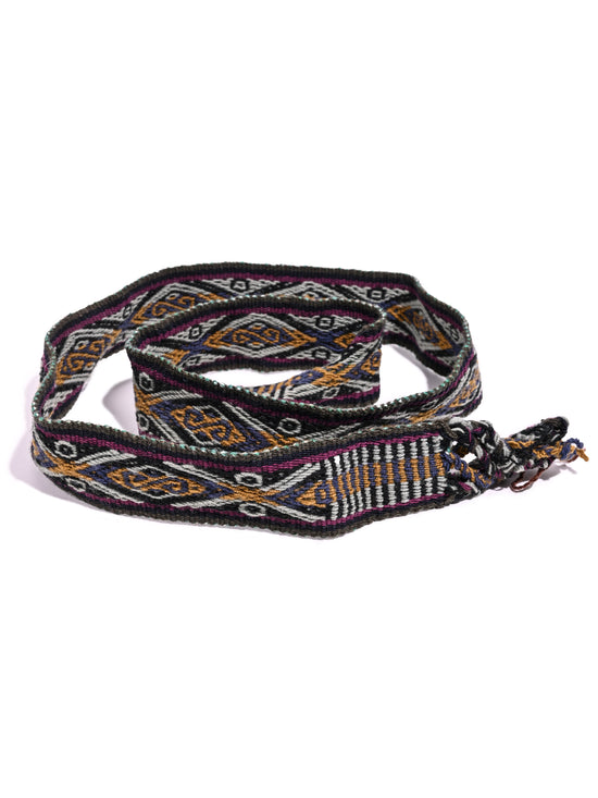Chincheros Handwoven Chumpi Belt | tx0053-Black Berry | Shamans Market