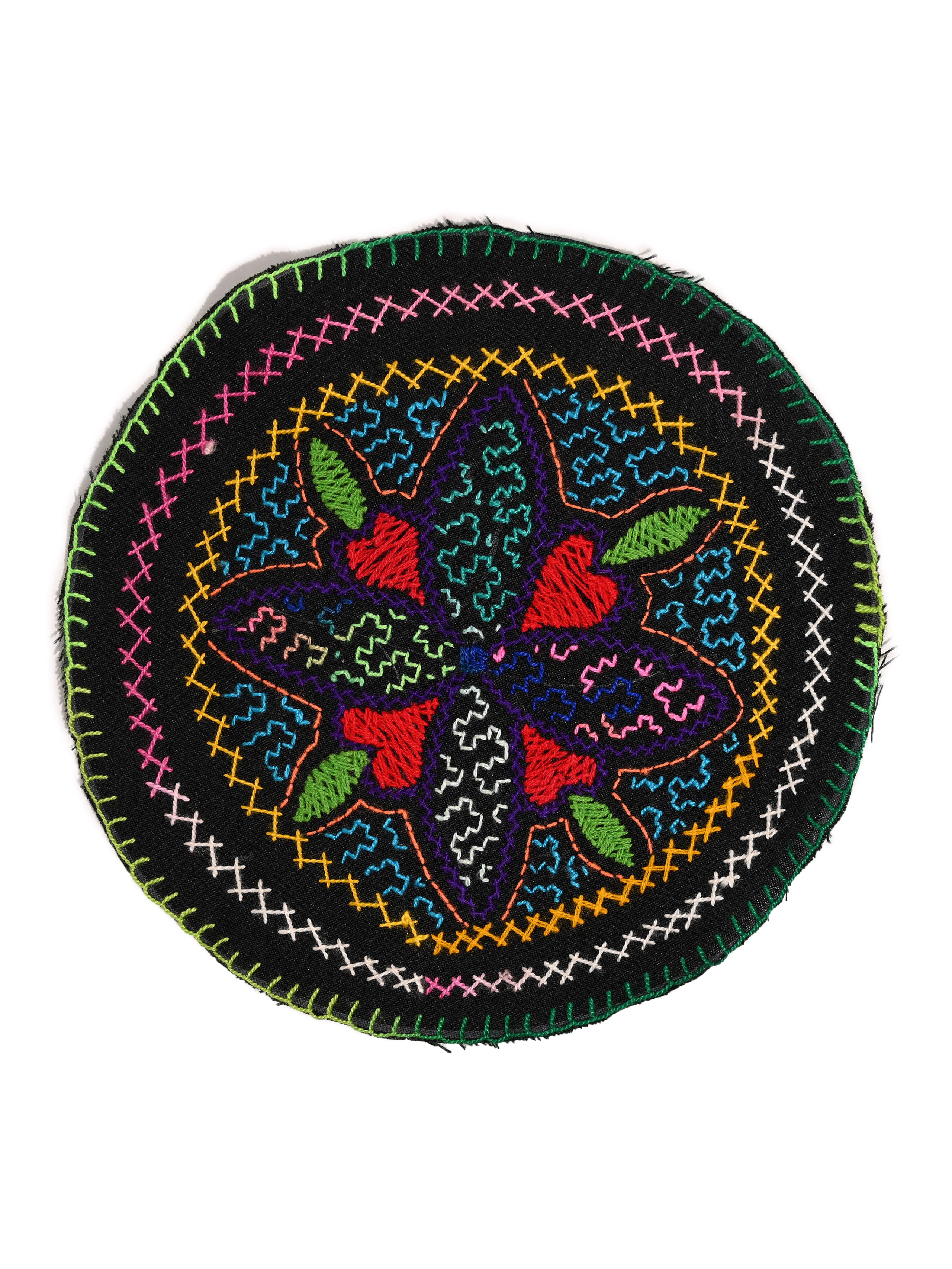 Shipibo Embroidery Cloth - Round | tx0104 | Shamans Market