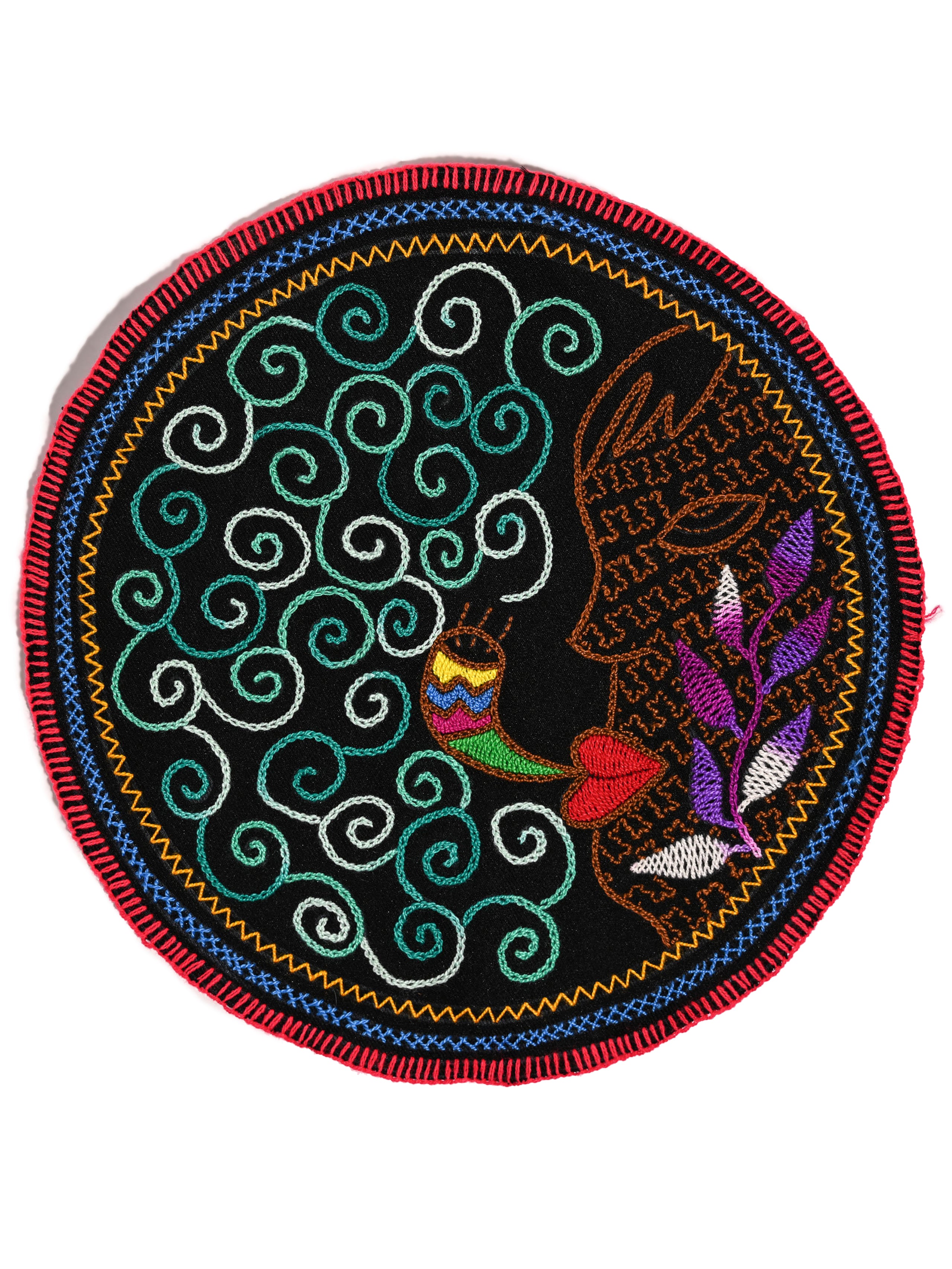 Shipibo Embroidery Cloth - Round | tx0179 | Shamans Market
