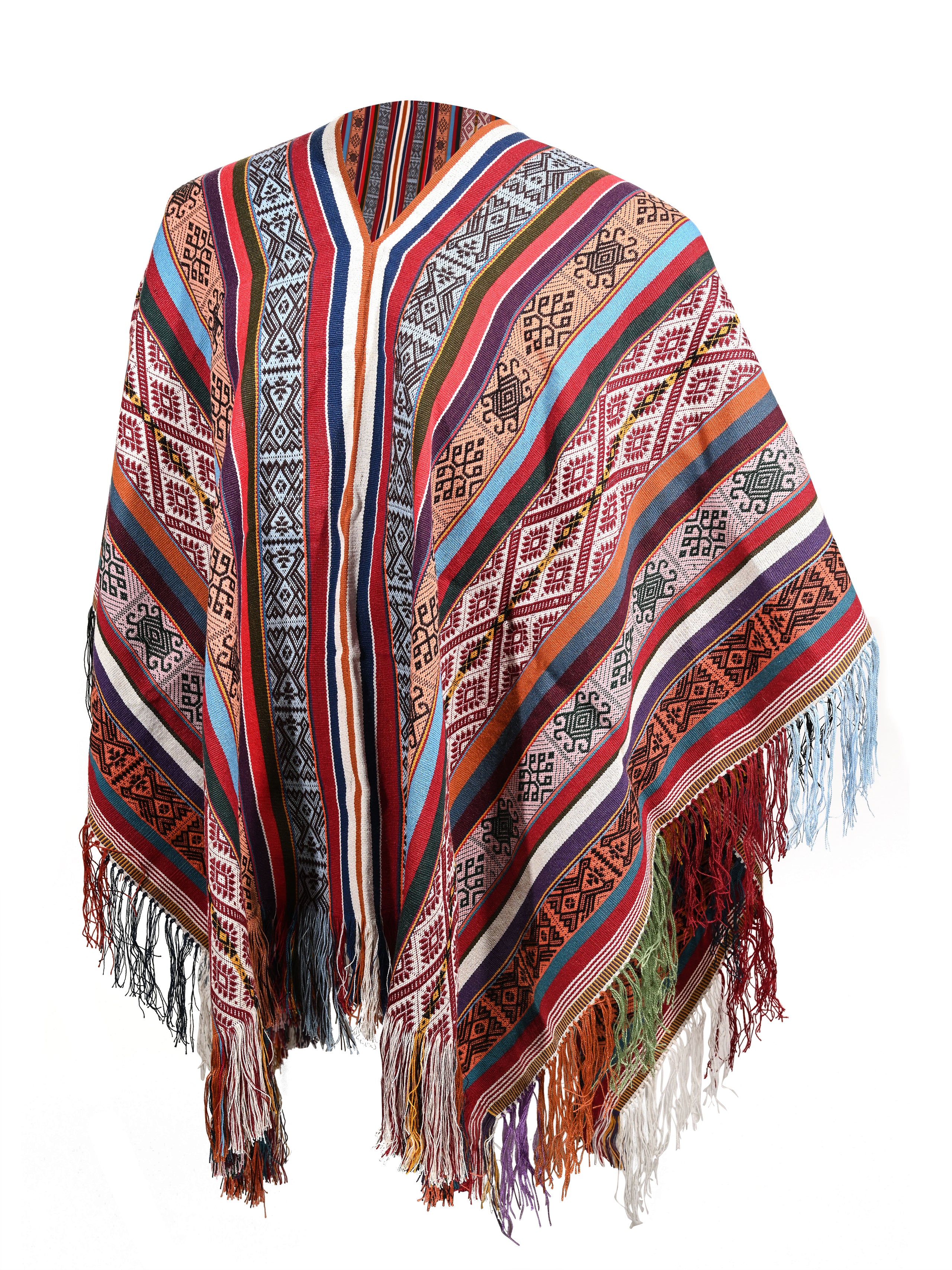 Alpaca Acrylic Blend Poncho | txp0128 | Shamans Market