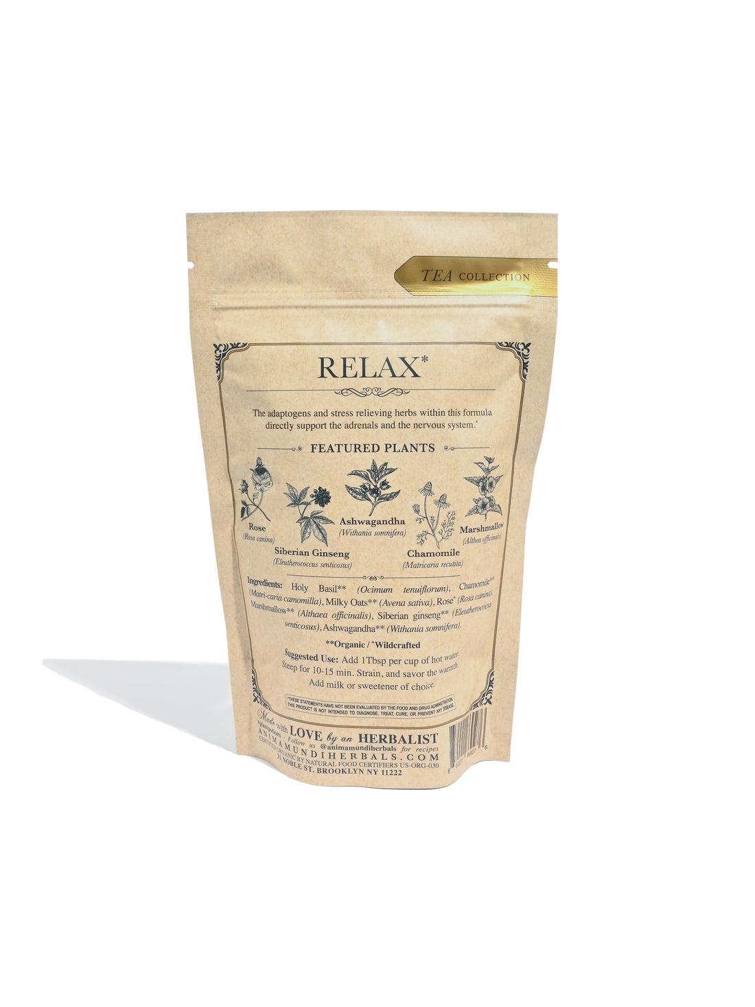 Calm: Stress Relief Tonic Organic Tea | af108 | Shamans Market