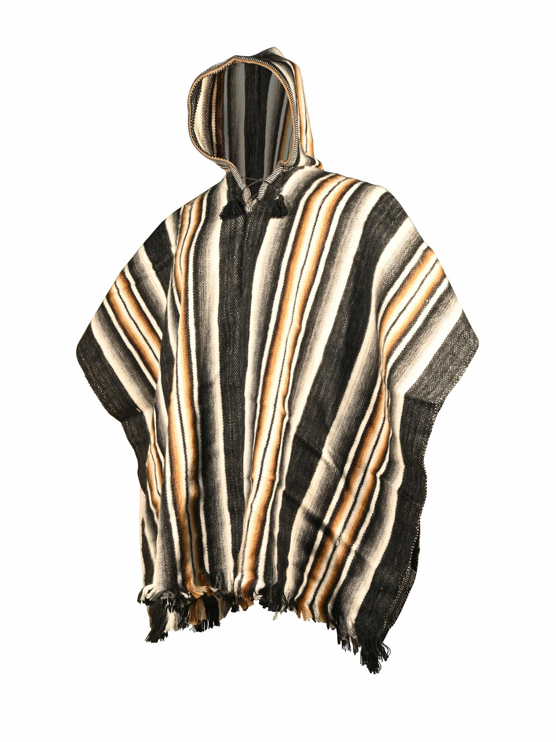 Hooded Artisan Peruvian Poncho - Puno | txp0106-Natural | Shamans Market