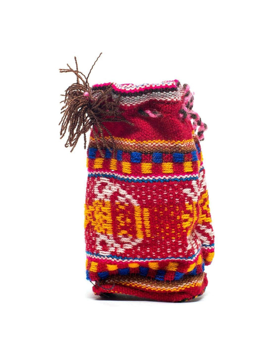 Colorful Peruvian Drawstring Bag - Small | tx0555-Red | Red | Shamans ...