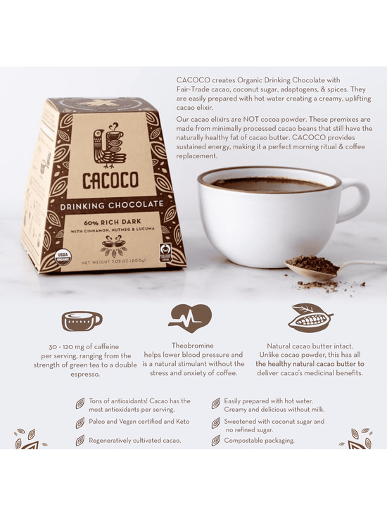 Cacoco Ceremonial Drinking Chocolate - 100% Pure Dark | af80 | Shamans ...