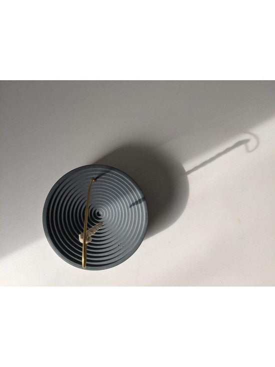 Concentric Bands Concrete Incense Burner | ib87-Blue Fog | Blue Fog ...