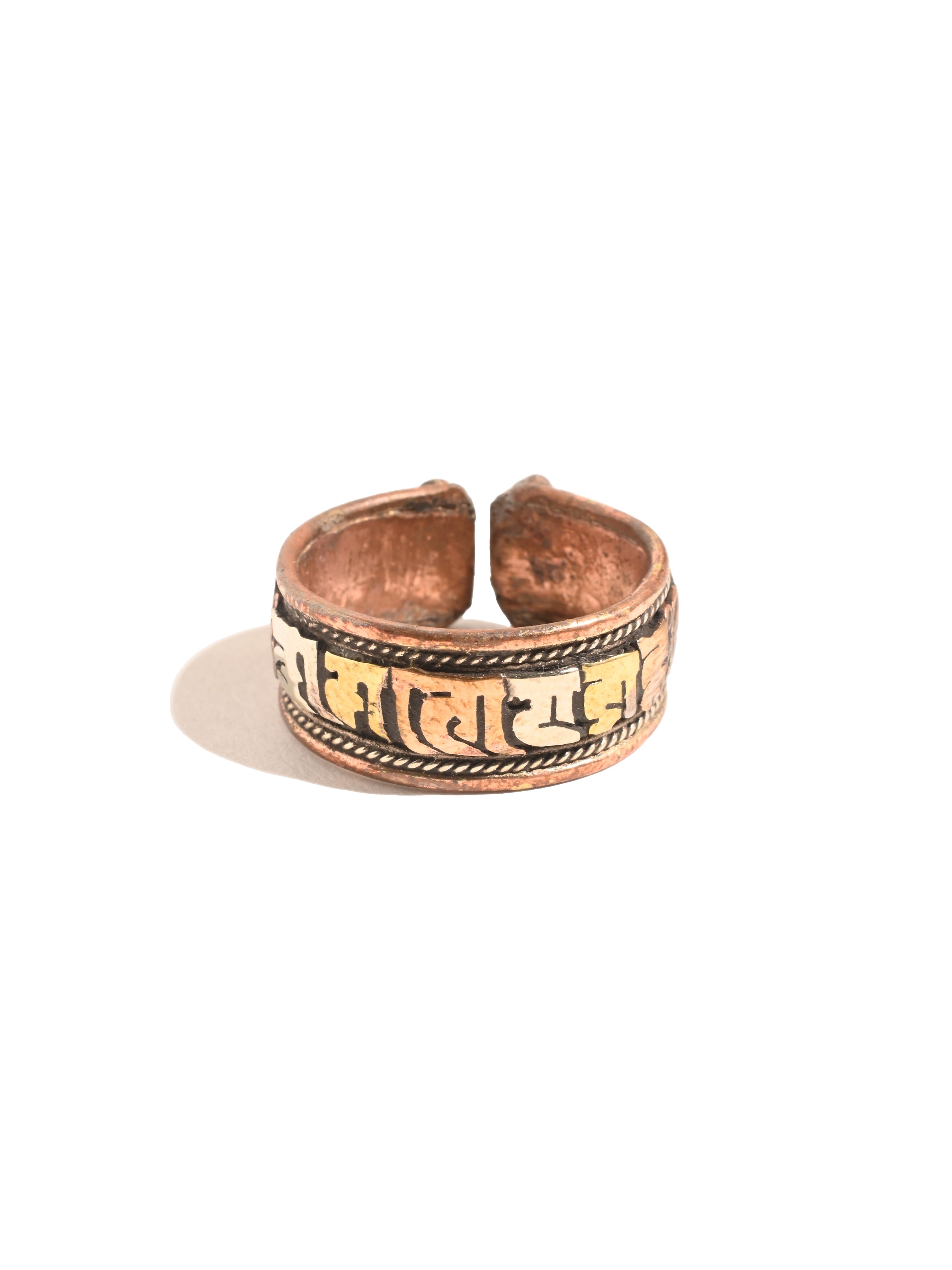 Tibetan OM Mane Padme Hum Ring Copper | j0380 | Shamans Market