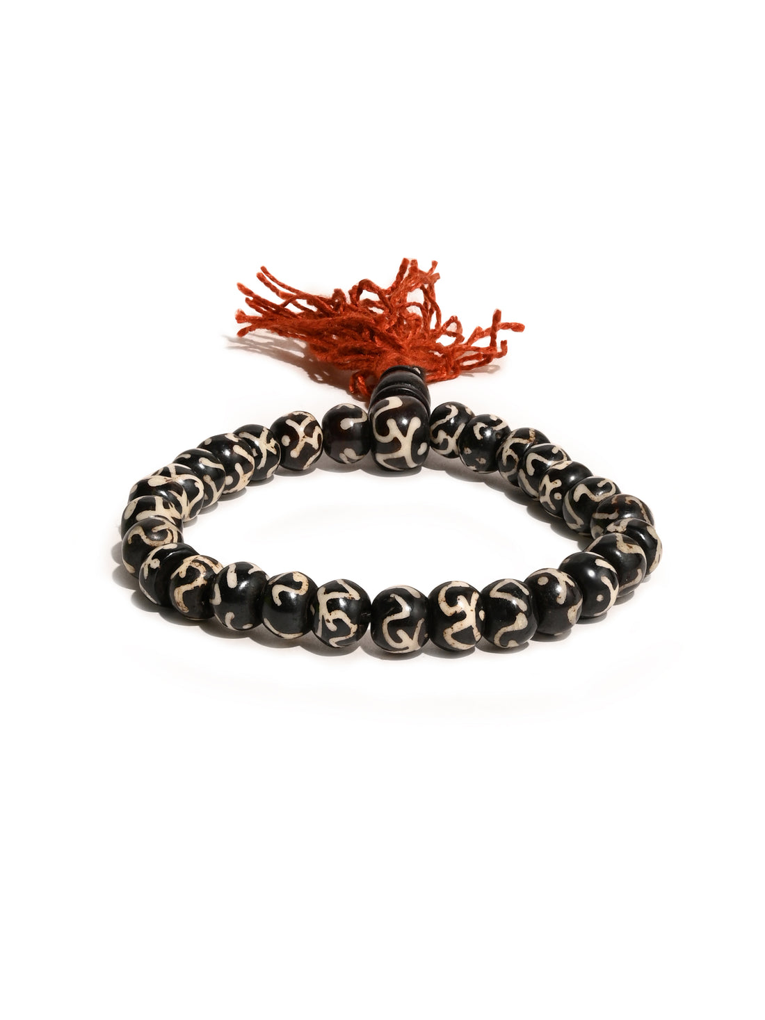 Om Mani Bone Bead Wrist Mala - Stretchy | j0382 | Shamans Market