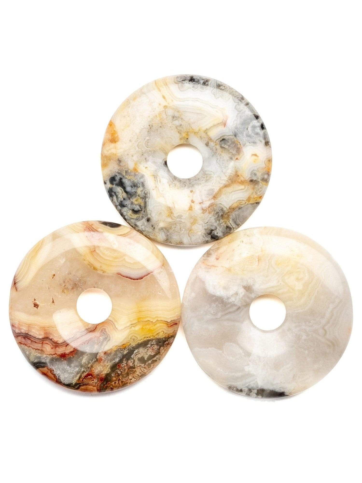 Pi Stone - Crazy Lace Agate | pi062-SoftWhite-Gray | Shamans Market