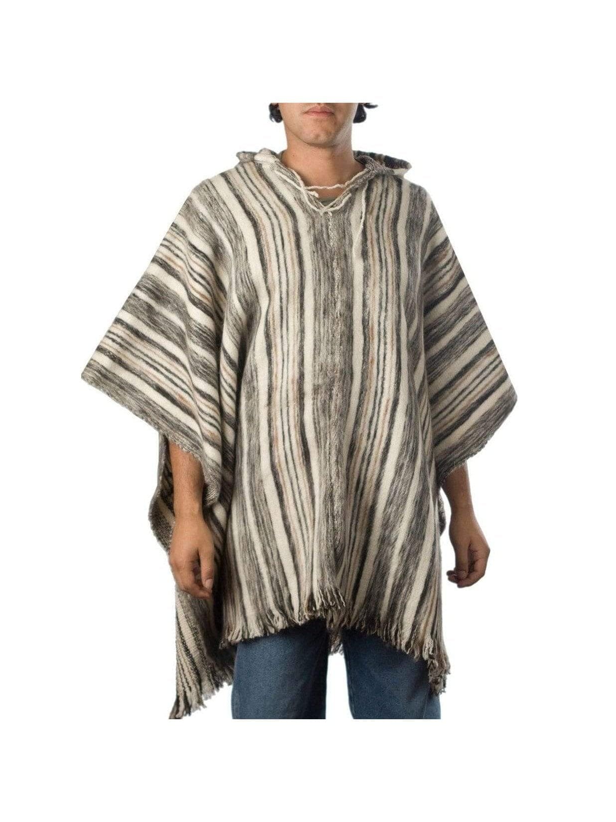 Mens Wool Poncho With Hood
